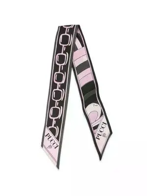 Emilio Pucci Iride Istrice-print Silk Twill Scarf - Black