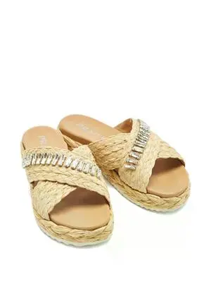 Prada Raffia Crystal-embellished Espadrilles