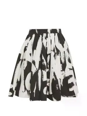Alexander McQueen Abstract-print Pleated Mini Skirt