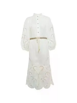 Zimmermann Palm-embroidery Midi Dress