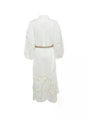 Zimmermann Palm-embroidery Midi Dress