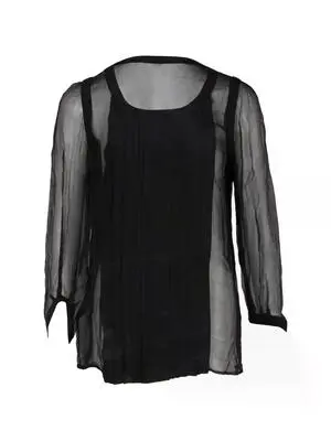 Miu Miu Long-sleeved Sheer Top