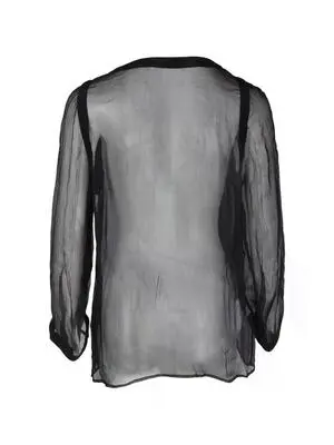 Miu Miu Long-sleeved Sheer Top