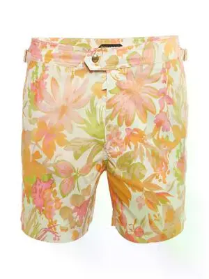 TOM FORD Floral-print Swim Shorts - Neutrals