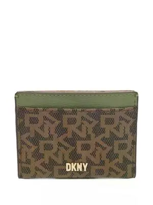 Dkny Monogram Coated Canvas Cardholder - Brown
