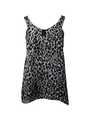 Sandro Animal-print Scoop Neck Top
