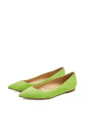 GIANVITO ROSSI Suede Almond-toe Ballet Flats