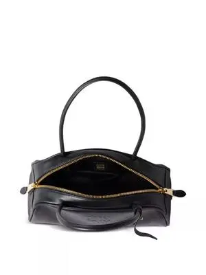Miu Miu Beau Embossed Logo Shoulder Bag - Black