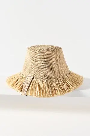 ALEMAIS Michelle Raffia Fringed Bucket Hat