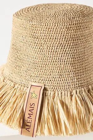 ALEMAIS Michelle Raffia Fringed Bucket Hat