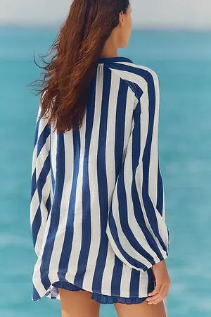 Maeve Striped Tie-front Tunic Top