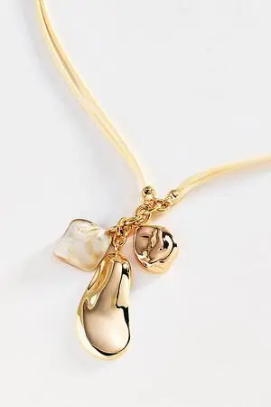 Anthropologie Corded Stone Pendant Necklace