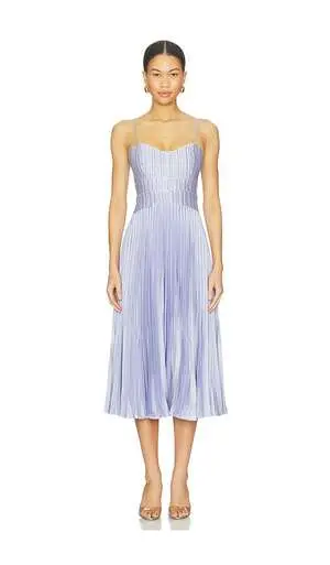 Astr The Label Shionagh Pleated Midi Dress - Blue