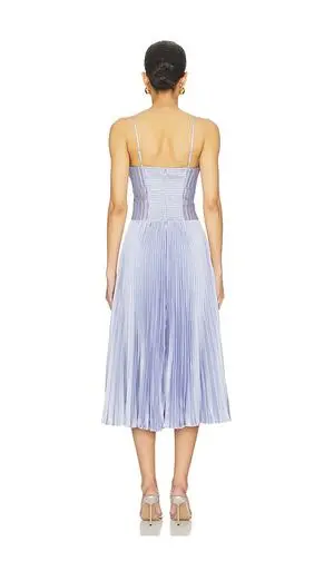 Astr The Label Shionagh Pleated Midi Dress - Blue