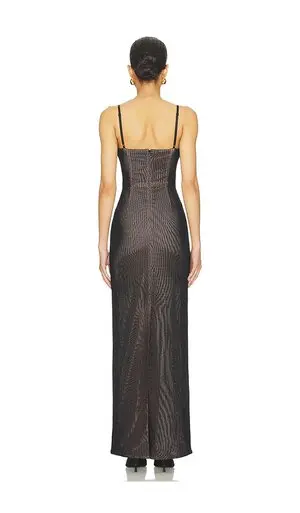 AREA Crystal Hotfix Gown - Black