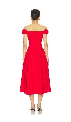 Caroline Constas Augusta Drop Waist Maxi Dress - Red