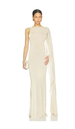 AYA MUSE Claro Dress With Draped Sleeves - Beige
