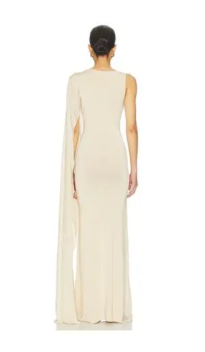 AYA MUSE Claro Dress With Draped Sleeves - Beige