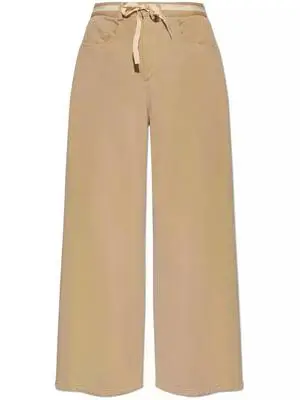 MAISON MARGIELA Belted Cotton Palazzo Pants