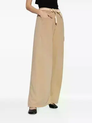 MAISON MARGIELA Belted Cotton Palazzo Pants