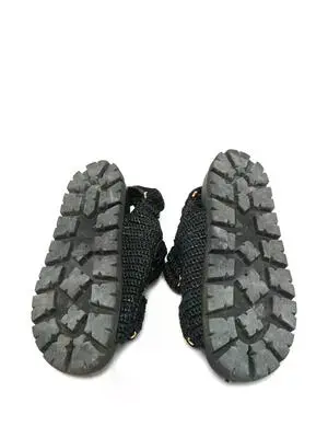 Prada Woven Straw Platform Sandals