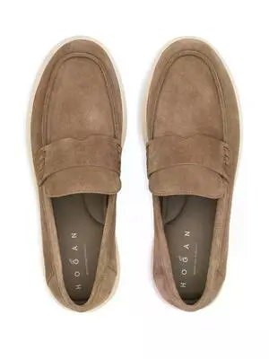 Hogan H-tv Suede Loafers - Neutrals