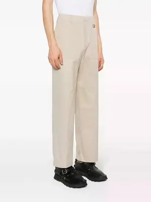 Fendi Logo-plaque Straight-leg Trousers
