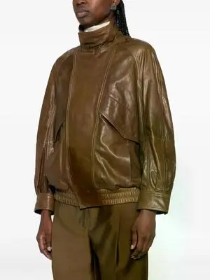 Nour Hammour Ariste Leather Jacket - Brown