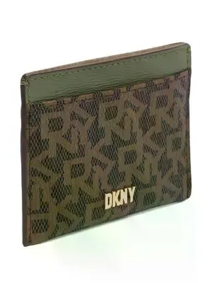 Dkny Monogram Coated Canvas Cardholder - Brown