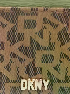 Dkny Monogram Coated Canvas Cardholder - Brown