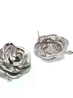 Magda Butrym Rose Stem Drop Earrings - Silver