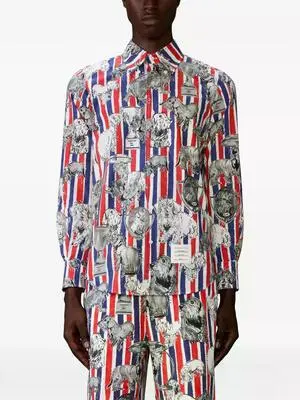 Thom Browne Toile-detail Long-sleeve Shirt - Red