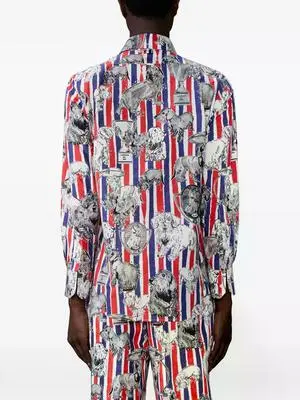 Thom Browne Toile-detail Long-sleeve Shirt - Red