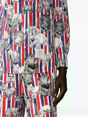 Thom Browne Toile-detail Long-sleeve Shirt - Red