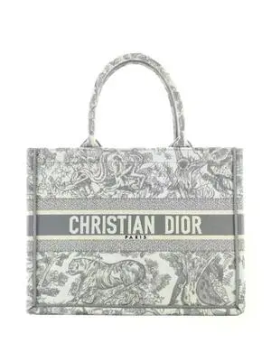 Dior Book Embroidered Canvas Medium Tote Bag