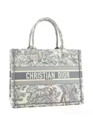 Dior Book Embroidered Canvas Medium Tote Bag
