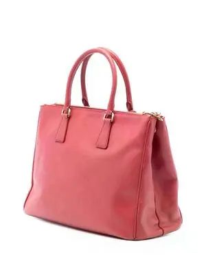 Prada Large Saffiano Lux Galleria Double Zip Satchel - Red