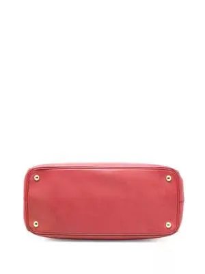 Prada Large Saffiano Lux Galleria Double Zip Satchel - Red