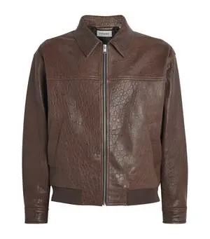 FRAME Leather Bomber Jacket
