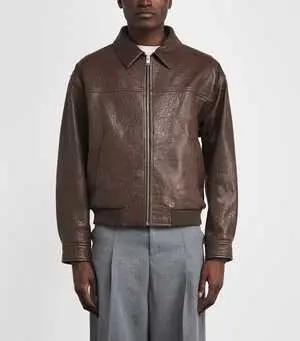 FRAME Leather Bomber Jacket