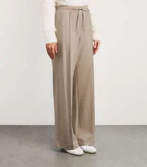 Vince Wool-blend Wide-leg Trousers - Beige