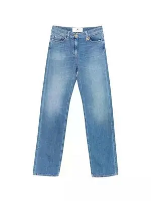 Elisabetta Franchi Palazzo Jeans With Logo Detail