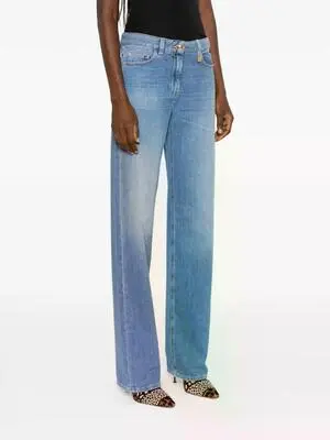 Elisabetta Franchi Palazzo Jeans With Logo Detail