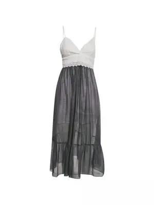 Sandro Crepe Lace Strappy Dress