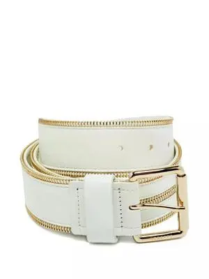 Versace Zip-detail Buckle Belt - White