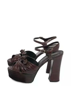 Saint Laurent Candy Lizard-embossed Bow Sandals