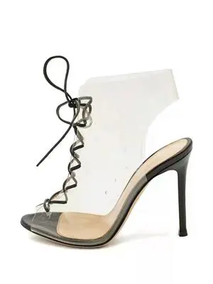 GIANVITO ROSSI 100mm Open Toe Leather Sandals