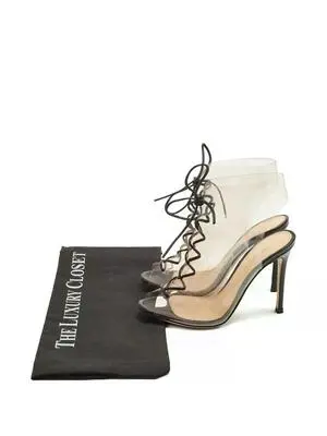 GIANVITO ROSSI 100mm Open Toe Leather Sandals
