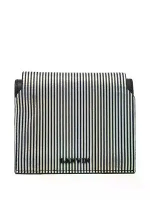 LANVIN Stripe-pattern Card Holder - White