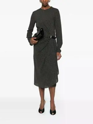 TOM FORD Polka-dot Belted Midi Dress